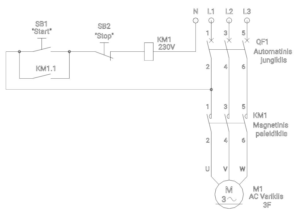 Trifazio variklio paleidimo schema – My Simple Automation
